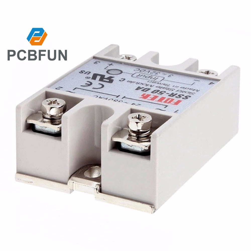 Pcbfun 3V-32V Dc To Ac 24V-380V 50A 250V Ssr-50 Da Solid State Relay Module 3-25Ma Led | Shopee ...