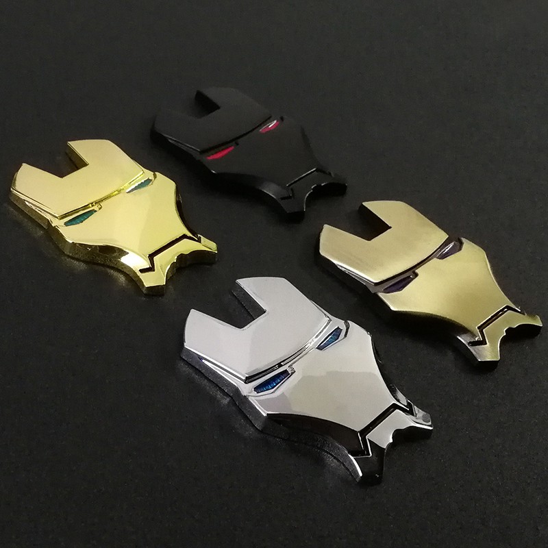 Iron Man Mask Car Sticker Label 3D Three-Dimensional Metal Motorcycle ...