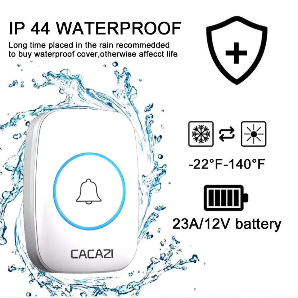 Intelligent small LED wireless doorbell waterproof 300M range door ...