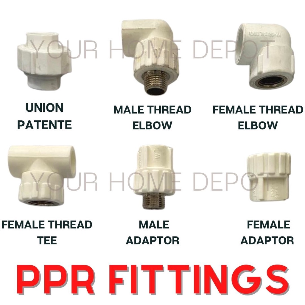 PPR Fittings White: Male Female Adaptor, Threaded Elbow,Union Patente ...