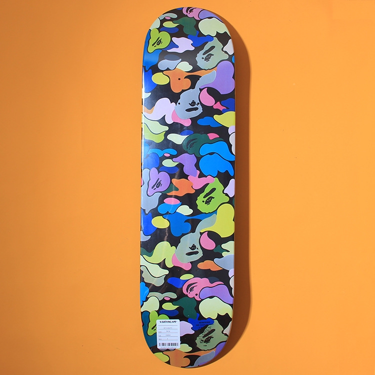 BAPE SKATEBOARD DECK Banksy SKATEBOARD sun flower japan style bape night light tide ape head ...