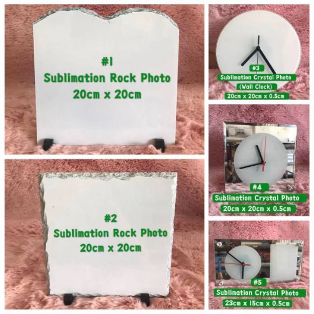 Sublimation Crystal Photo Rock/Clock 20x20cm 1.17kg/5mm | Shopee ...