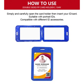 QUAFF Double Sided ID Holder Jacket Protector Case Vertical for Cards ...
