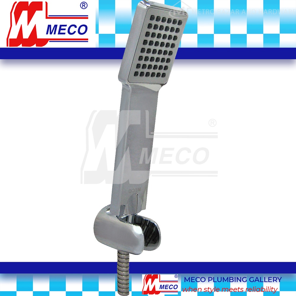 Meco Shower Head with Stainless Hose and Shower Holder Set #881/609/611 ...