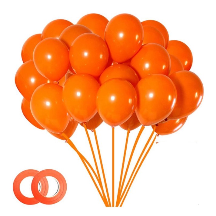 70 Pieces Latex Orange Party Balloon 12 inches and Ribbon | Shopee ...