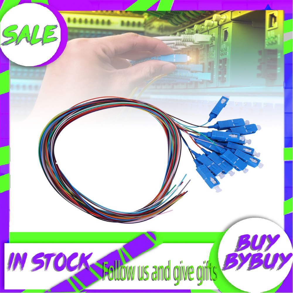 SC/UPC Fiber Pigtail Cable Sigle Mode 12-Cores SC Square Head with PVC ...
