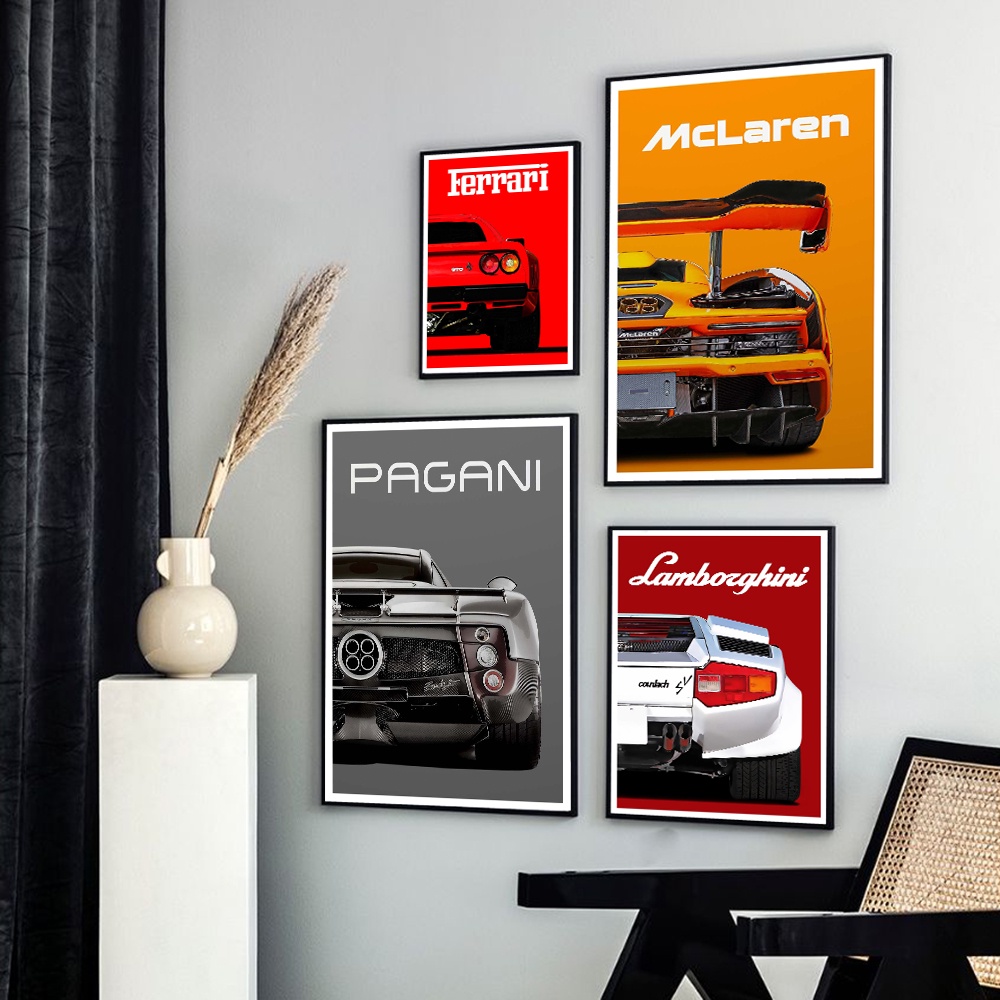 Modern Cool Car Poster Ferraris Lamborghini Classic Racing Pagani ...