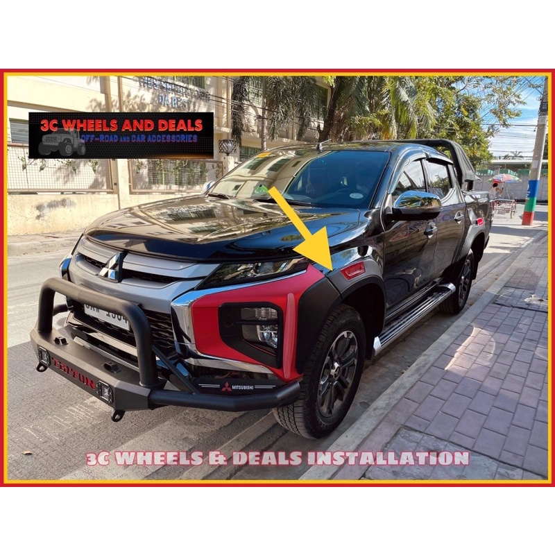 MITSUBISHI STRADA TRITON 2019-2023 SLIM FENDER FLARE WITH RED REFLECTOR ...