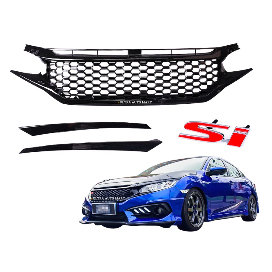 Honda Civic FC IS Front Grill JDM 3D Mesh Badgeless Front Hood Grille ...