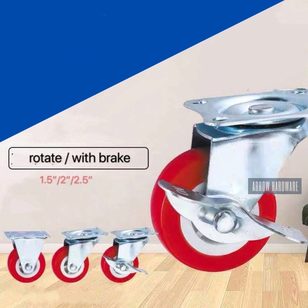 Universal Swivel PP red caster wheel furniture wheel | Shopee Philippines