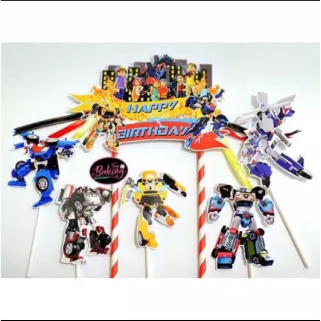 Tobot Building Birthday Cake Topper / Birthday Cake Decoration | Shopee ...