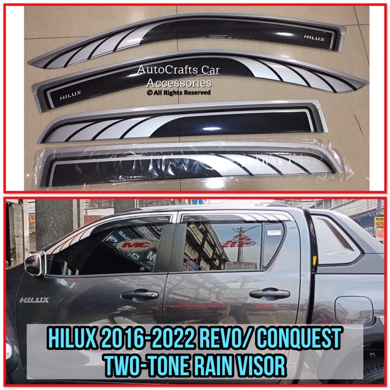 TOYOTA HILUX 2016-2025 RAIN VISOR TWO TONE | Shopee Philippines