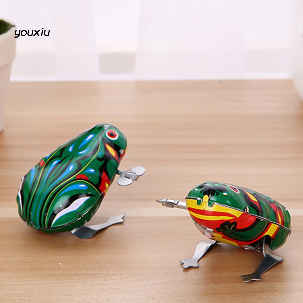 YX Classic Toy Jumping Frog Clockwork Spring Wind Up Metal Jumping Frog ...