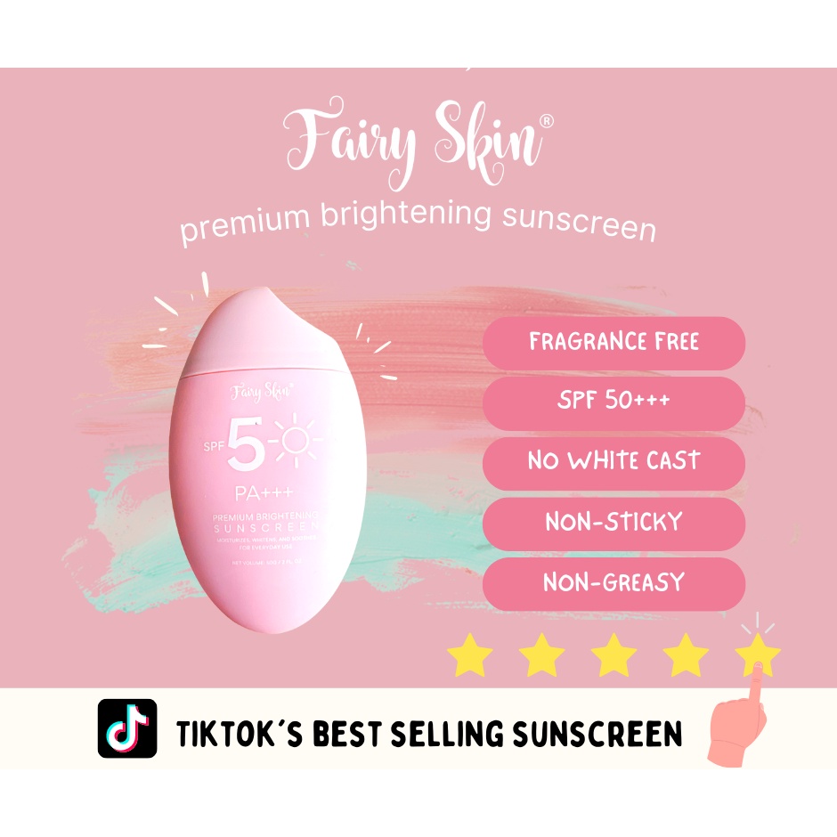 Fairy Skin Premium Brightening Sunscreen SPF 50 Fragrance-Free | Shopee ...