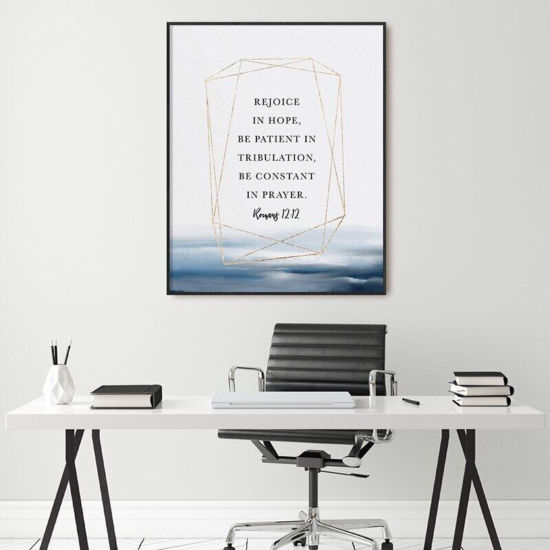 Romans 1:1 ESV Bible verse Wall Art Blue Christian Office Decor ...