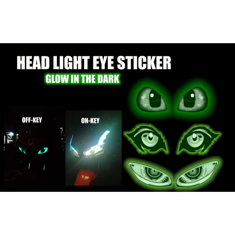 HEAD LIGHT STICKER GLOWING IN THE DARK /MOTORCYCLE STICKER | Shopee ...