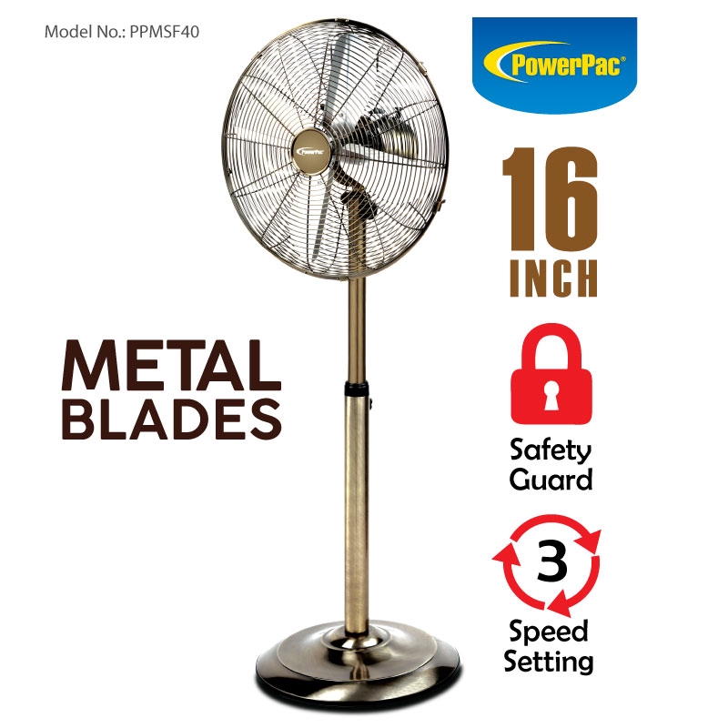 PowerPac Metal Stand Fan 16 inch (PPMSF40) | Shopee Philippines