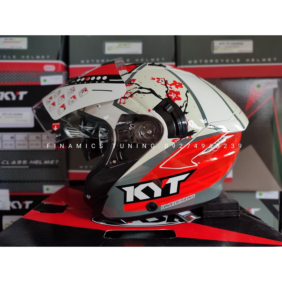 KYT NFJ XAVI SAKURA HALF FACE DUAL VISOR | Shopee Philippines