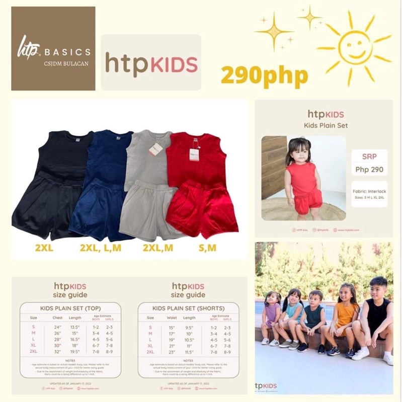 HTP Kids Plain set (top and shorts) | Shopee Philippines