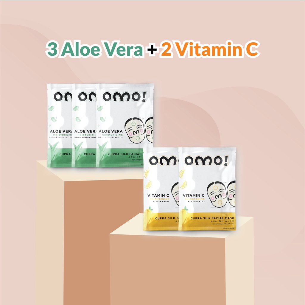 Omo Sheet Mask 5pcs (3 vera+2Vitamin C) | Shopee Philippines