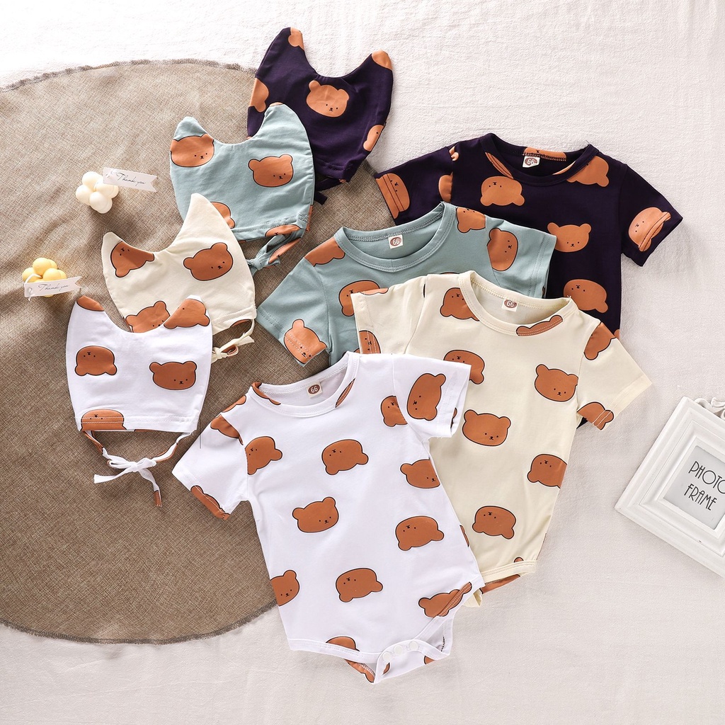 (3M - 2Y) BABY CORP Newborn Baby Onesie Hat 2 Pieces Set Baby Clothes ...