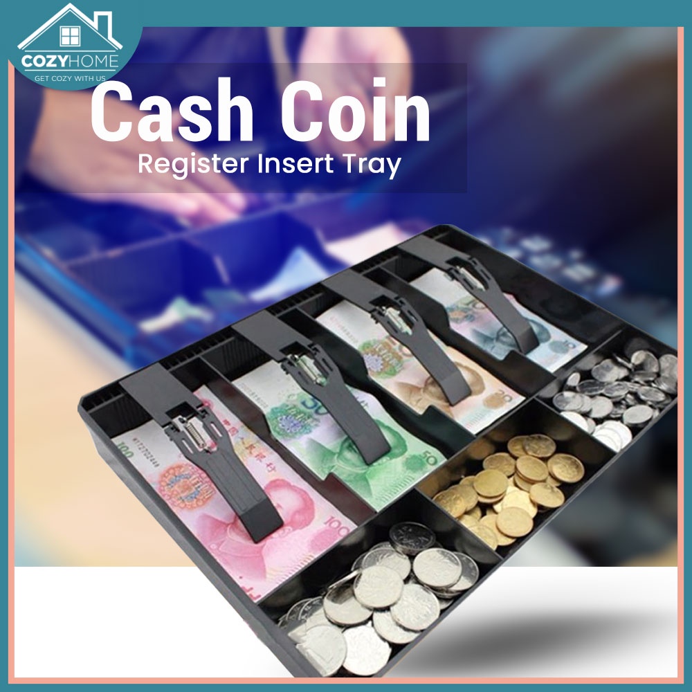 Cozyhome Cash Register Drawer with Tray Replacement 4 Bill 3 Coin ...