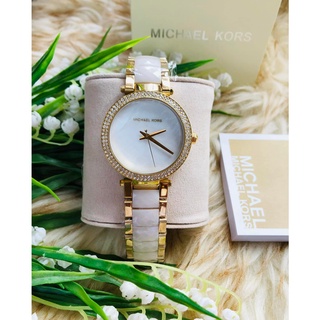 MK watch White gold Parker ceramic plain analog mk6400 | Shopee Philippines