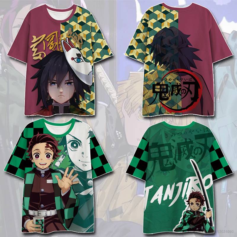 Csp Demon Slayer Tshirt Anime Short Sleeve Unisex Top Casual Loose