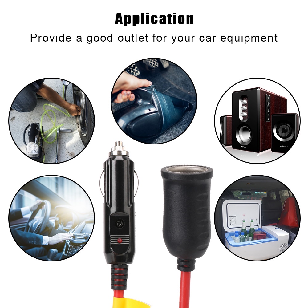 Car Cigarette Lighter Extension Cord 3.6 M Socket Auto Charger Cable ...