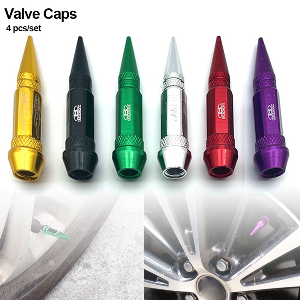 Blox 4Pcs Universal Aluminum 60mm Car Styling Tunning Car Tire Valve ...