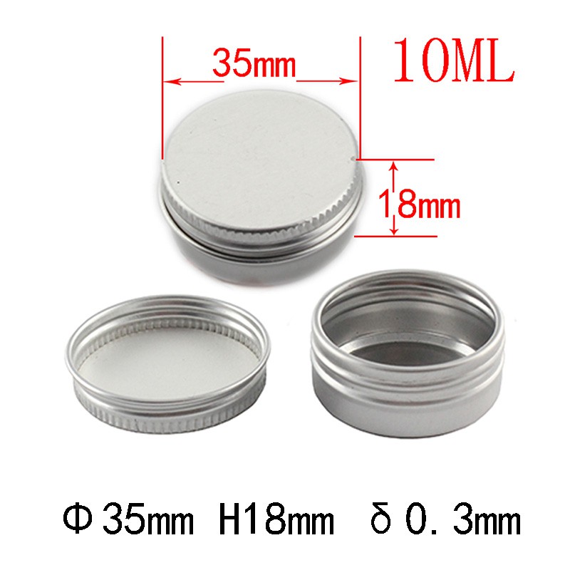 10pcs Silver and Black Tin Empty Aluminum can 10g, 20g, 30g, 50g, 60g ...