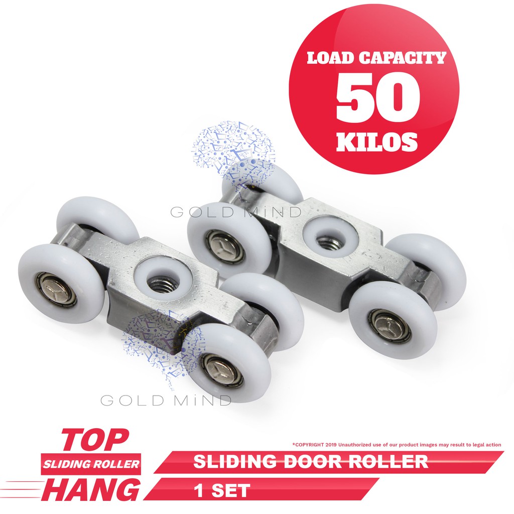 Heavy Duty Top Hang Sliding Roller Hung 4 Wheels (50kg)-Yellow elephant ...