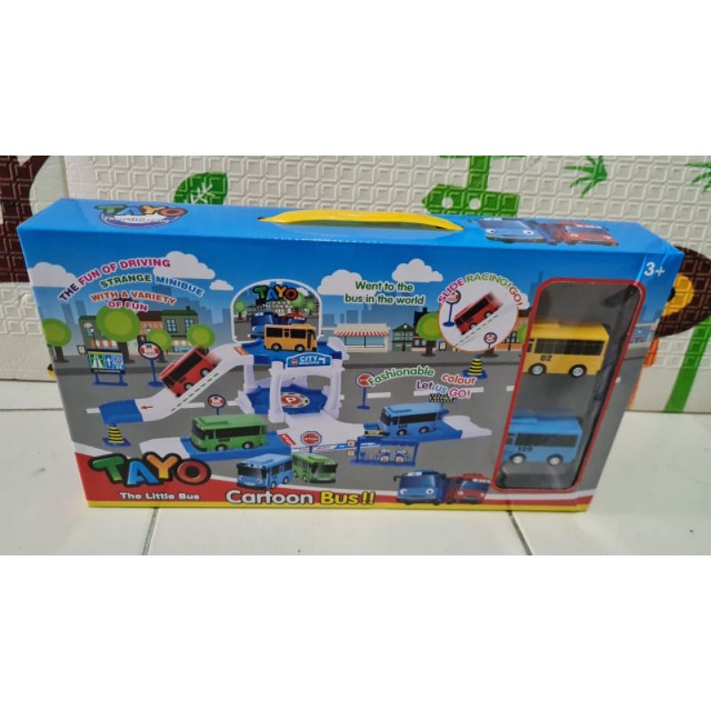 Tayo cartoon bus Track tayo Parking Toys | Shopee Philippines