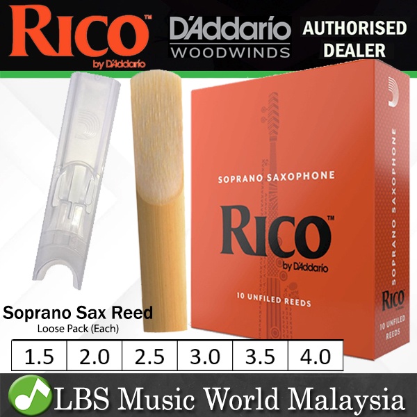 Rico by D'addario Soprano Saxophone Reed Loose Pack - 1.5 / 2.0 / 2.5 ...