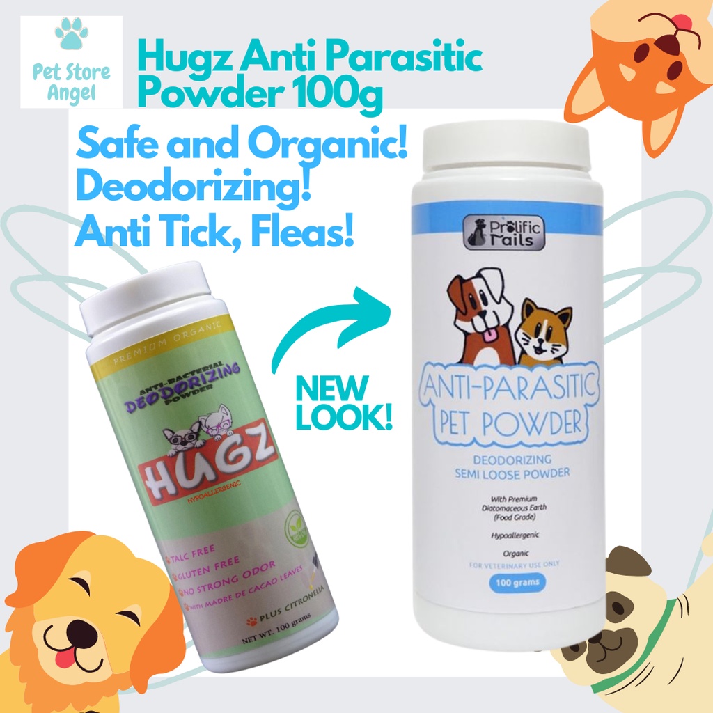 Pet Powder Hugz Deodorizing Anti Parasitic Powder for Dogs & Cats ...