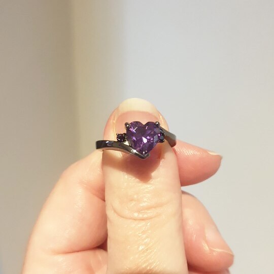 Gothic Vintage Purple Heart Rings Para sa Mga Babae Halloween Alahas ...