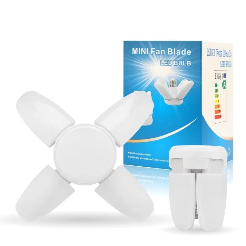 100% Original Lucky Mini LED E27 Folding Fan Bulb 28W LED Light Bulb AC ...