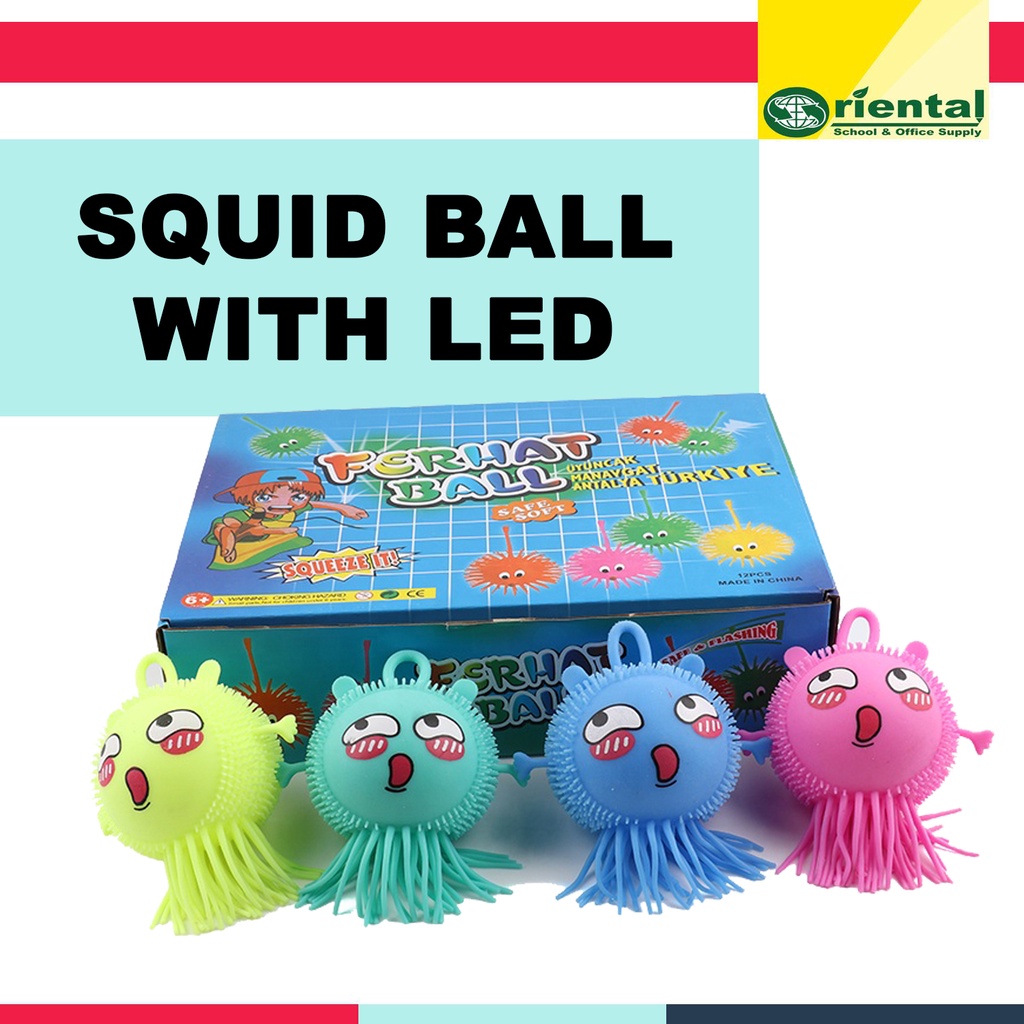 Big Squid w/ Tentacles & LED Lights Ferhat Soft Squishy Pastel Colored ...