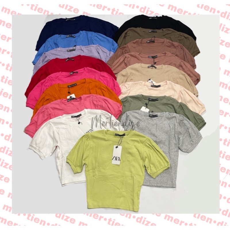 ZARA Soft Top With Puff Sleeves | Shopee Philippines
