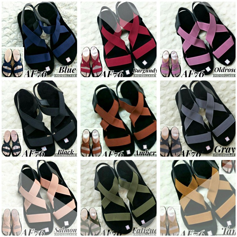 8023 NEW SANDALS / FLATS Garterized Stretchable Strap | Shopee Philippines