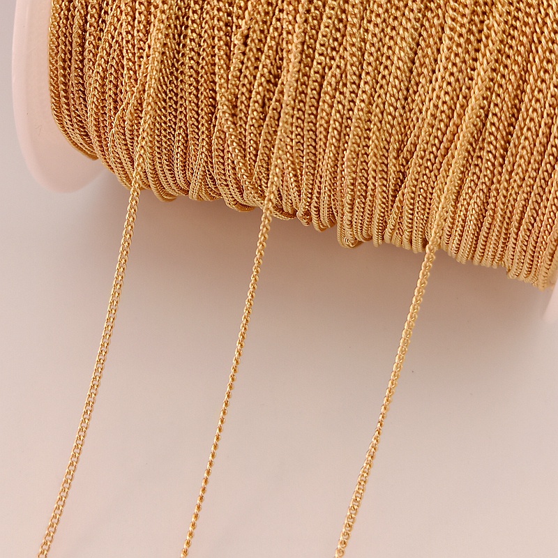 14K Gold Clad Color Retention Side Chain 1.2mm Whip Cross Ear Line ...