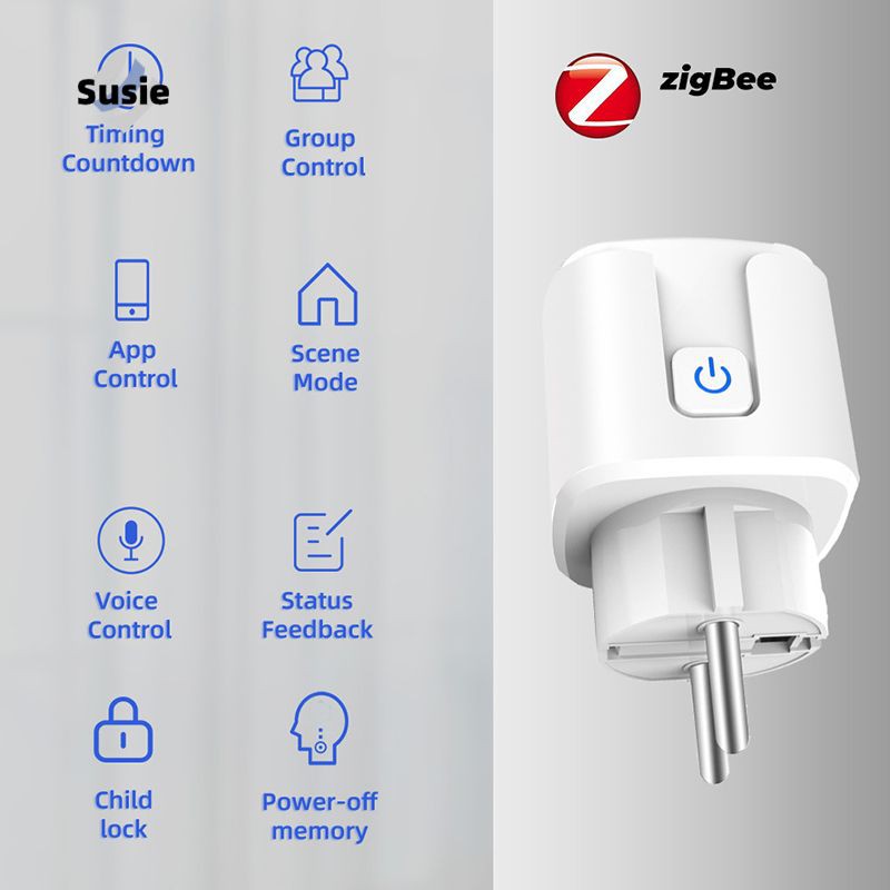 Tuya Zigbee EU smart socket plug Smart Home wireless remote control app ...