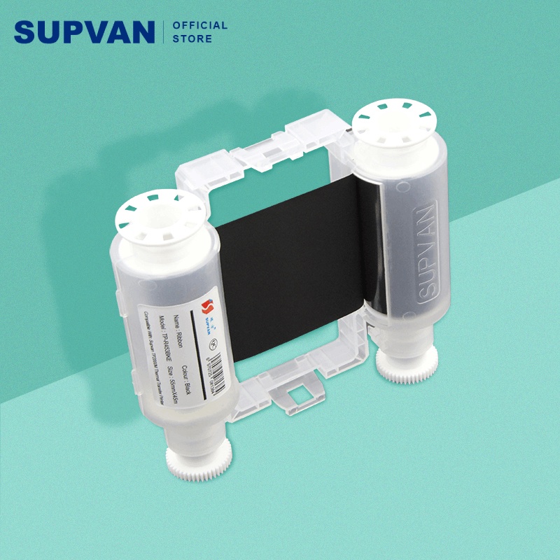 SUPVAN TP2000M Original Ribbon Cassette Black/White Compatible For Heat ...