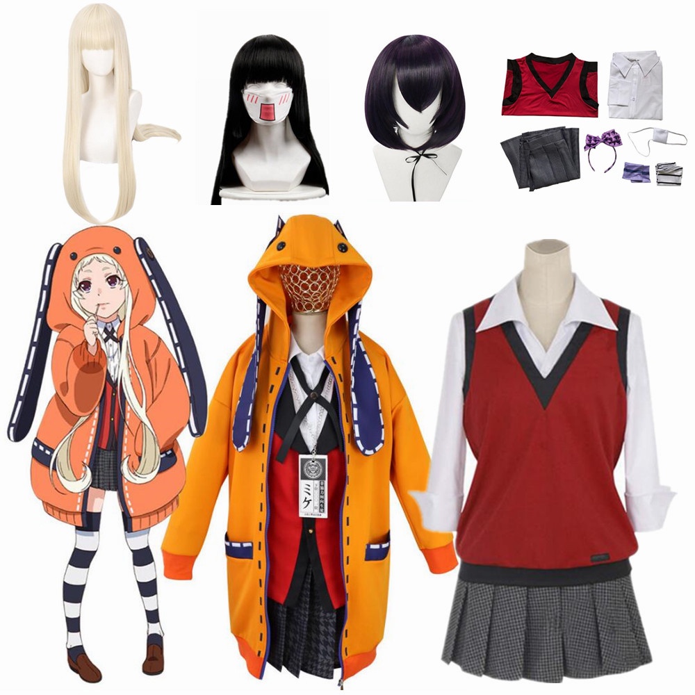 Anime Kakegurui Yumeko Twin Runa Yomozuki Jabami Ikishima Midari Uniform Cosplay Costumes