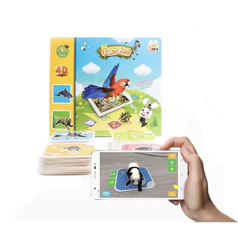 68 Flash Cards Fancy Zoo Fun Education Animals Augmented Reality 3D AR ...