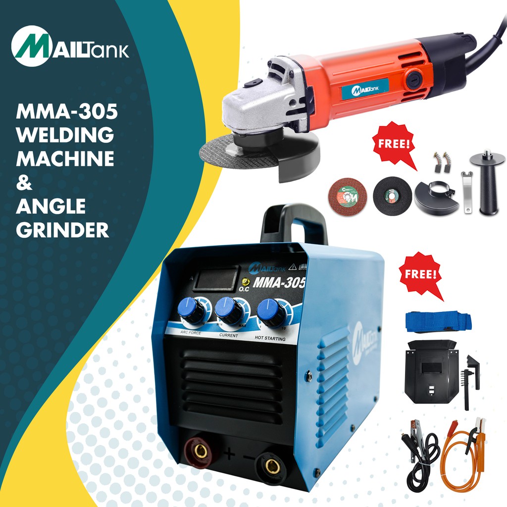 MAILTANK (SH83.SH05) Welding Machine MMA-305G with Angle Grinder Combo ...