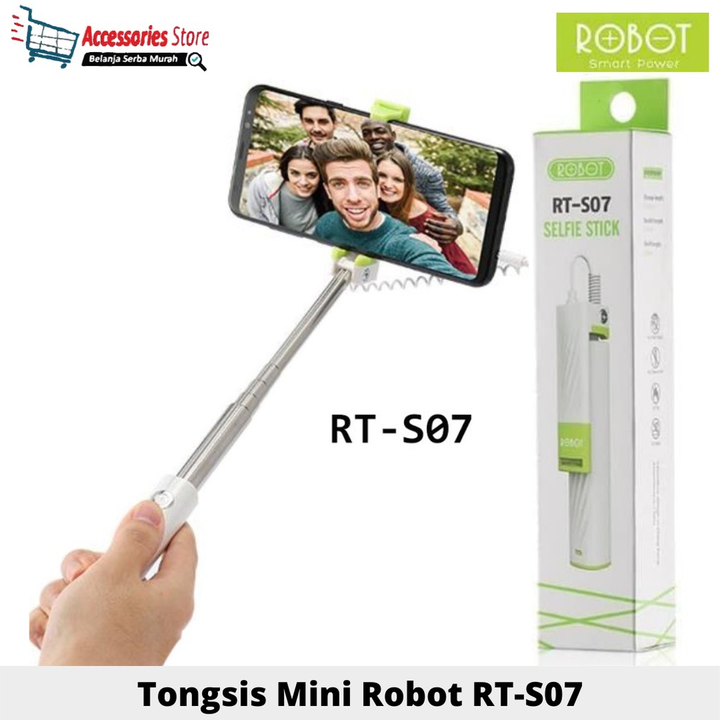 Rt Robot Mini Tongsis - @ S07 With Selfie Button (original) | Shopee ...