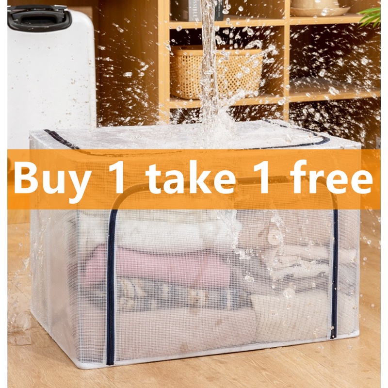 【Buy 1 take 1 free】110L Large Storage box organizer Foldable ...