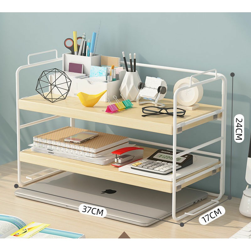 simple Desktop Storage Rack Desk Organizer Home office Wrought iron ...