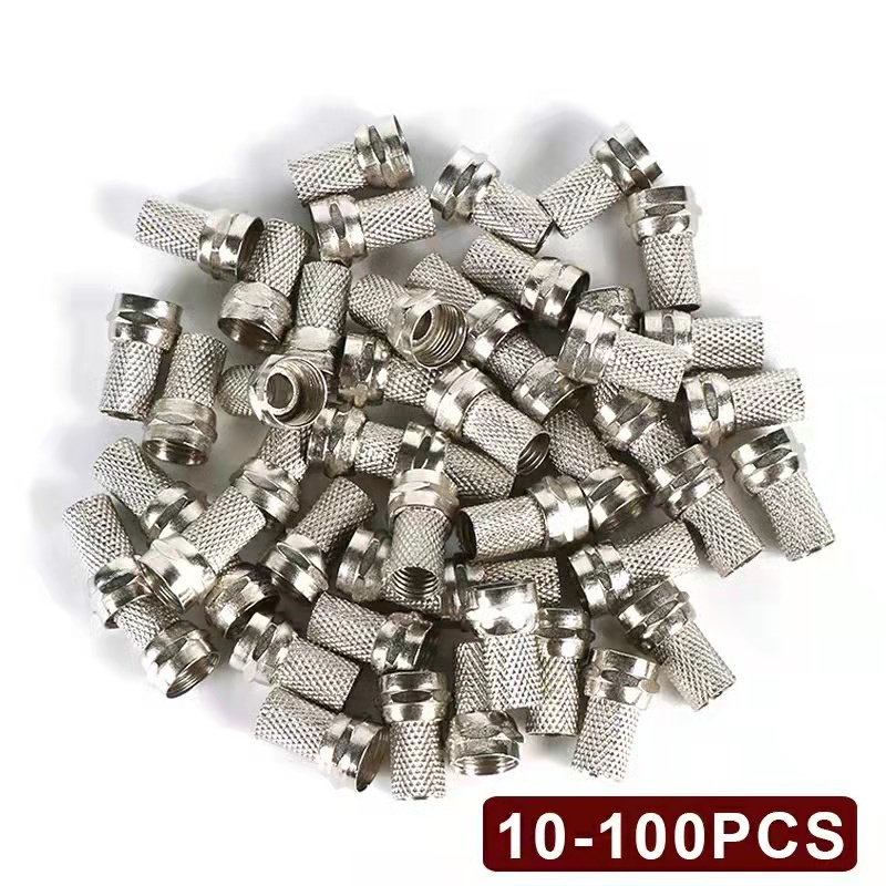 10 Pcs F Type Cable End RG6 Screw/Twist On Coax Coaxial Cable RF ...